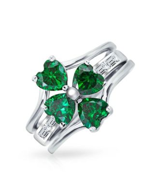 Bling Jewelry St Patrick Shamrock Irish Green CZ Flower Lucky Clover ...
