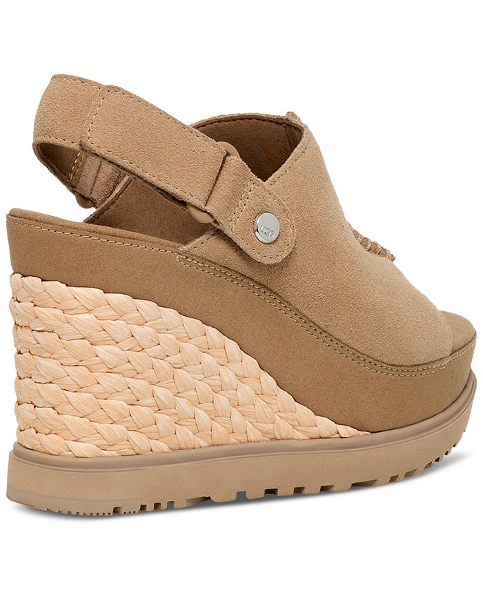 UGG® Women's Abbot Slingback Raffia-Wedge Sandals - Macy's