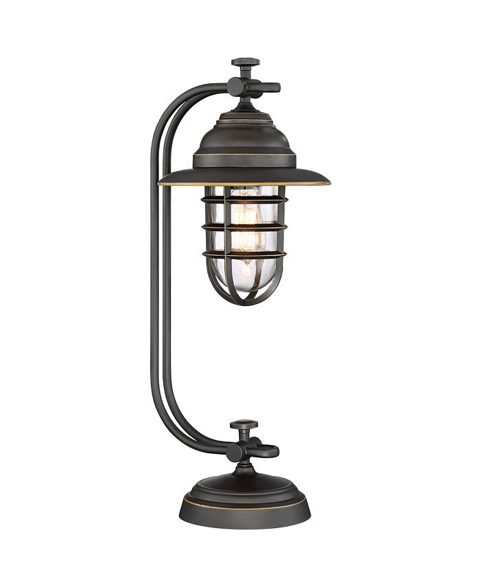 Franklin Iron Works Knox Industrial Desk Table Lamp 24" High Oil Rubbed ...