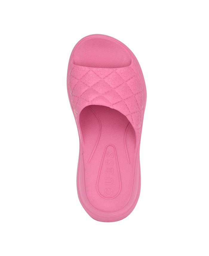 GUESS Women's Fenixy Quilted Lug-Sole Pool Slides - Macy's