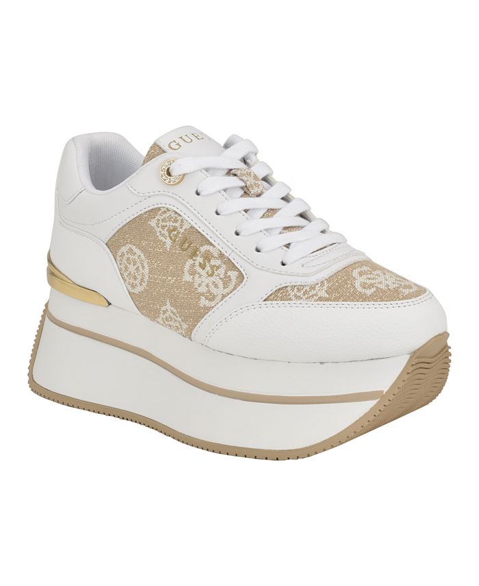 GUESS Women's Camrio Casual Double Platform Lace Up Sneakers - Macy's