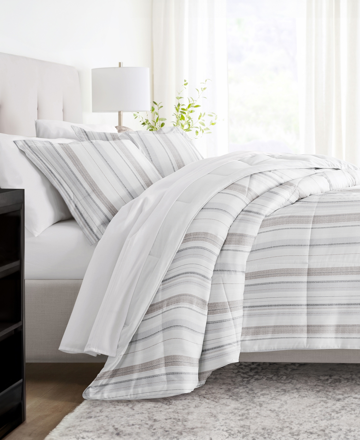 Click here for ienjoy Home Vertical Stripe 3-Piece Comforter Set... prices