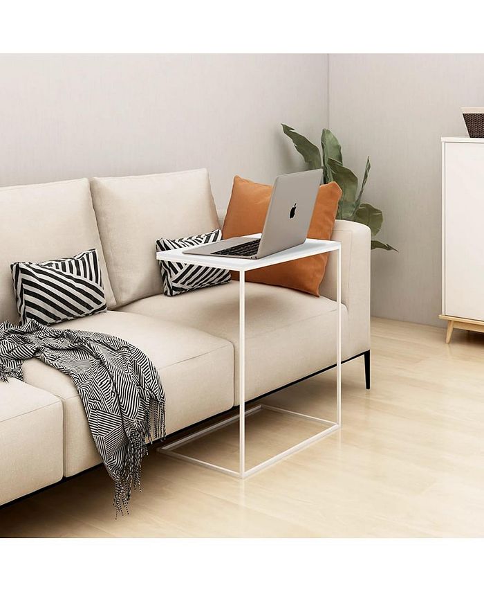 vidaXL Side Table White 21.7"x13.8"x26" Engineered Wood - Macy's