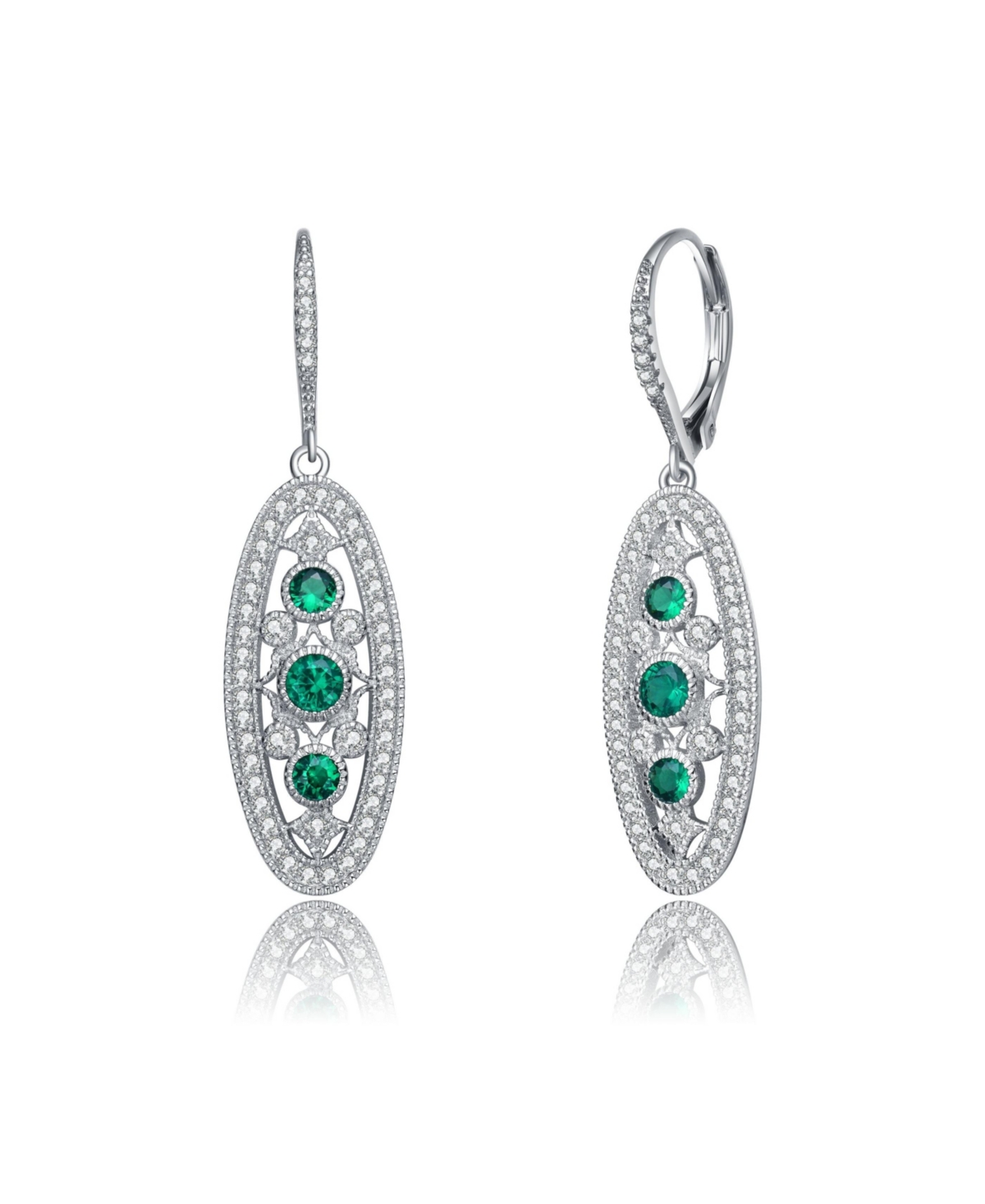 Click here for Sterling Silver White Gold Plated with Colored Cub... prices