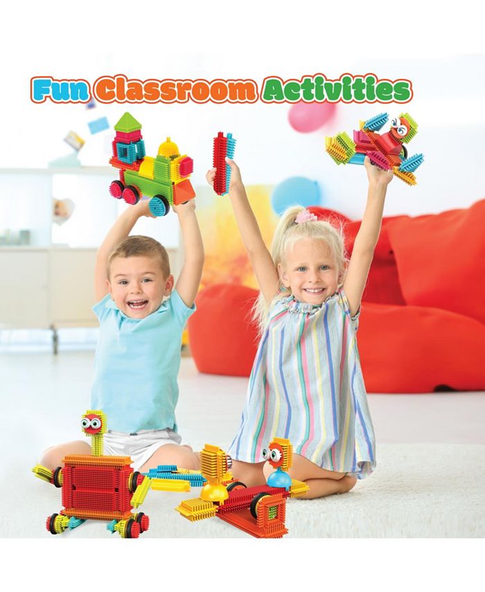 Contixo STEM Building Toys, 144 pcs Bristle Shape 3D Tiles Construction ...