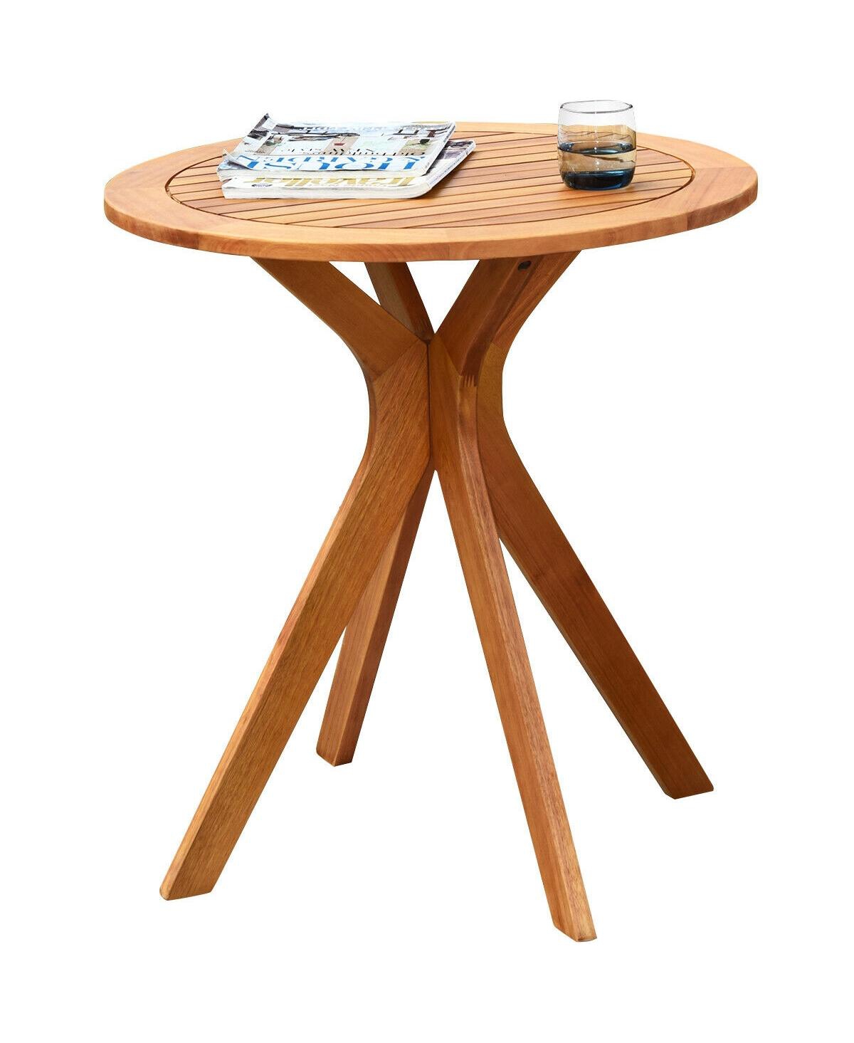 Click here for Inolait 27 InchOutdoor Round Solid Wood Coffee Sid... prices