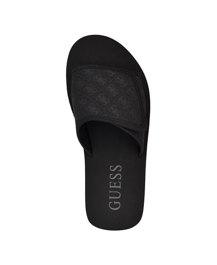 GUESS Men's Hartz Branded Fashion Slide Sandals - Macy's