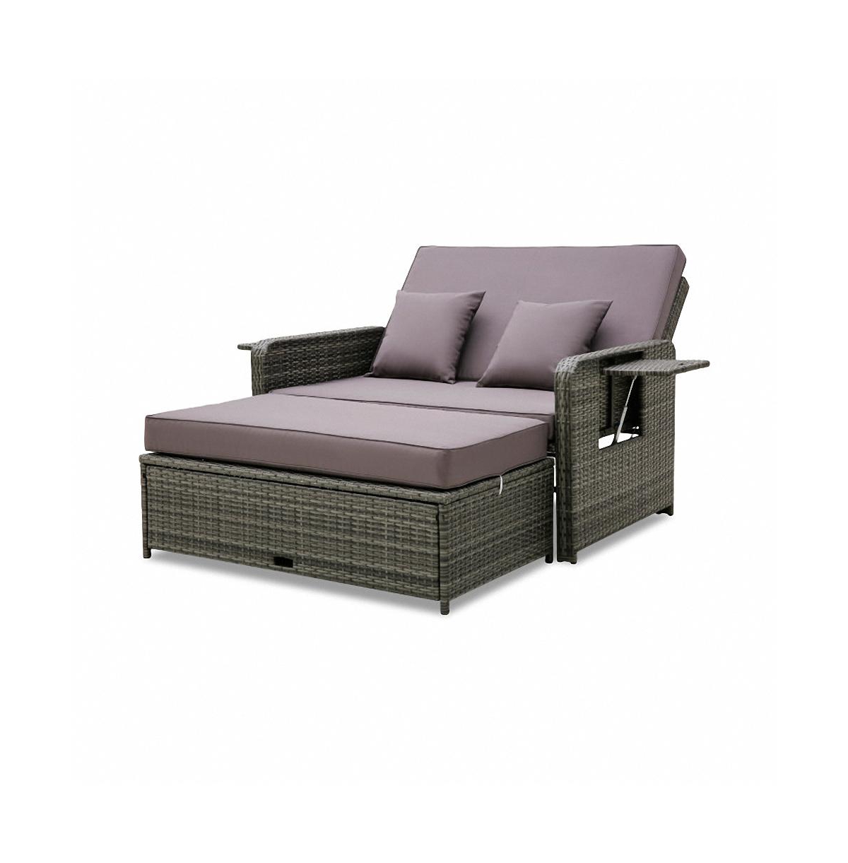Click here for Wicker Loveseat Sofa with Multipurpose Ottoman and... prices