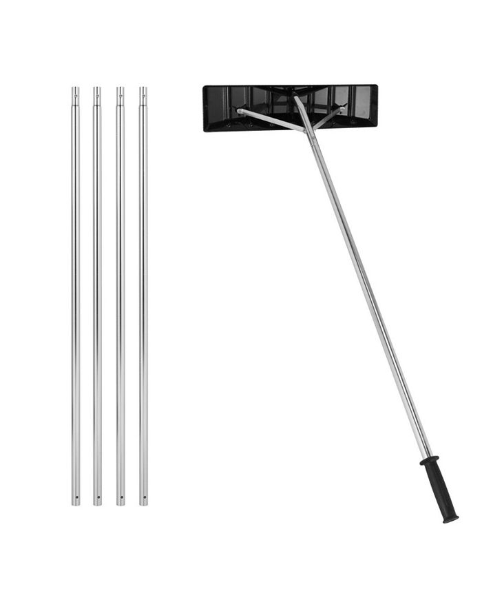 SUGIFT 20 Feet Extendable Aluminum Snow Roof Rake with Anti-slip Handle ...
