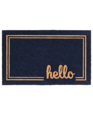 mDesign Entryway Doormat with Natural Fibers Decorative Script ...