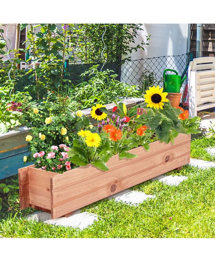 SUGIFT Wooden Decorative Planter Box for Garden Yard and Window - Macy's