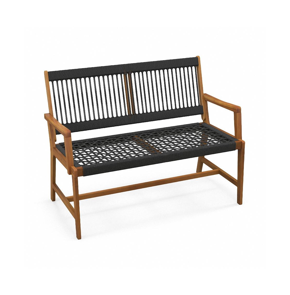 Click here for Outdoor Acacia Wood Bench with Backrest and Armres... prices
