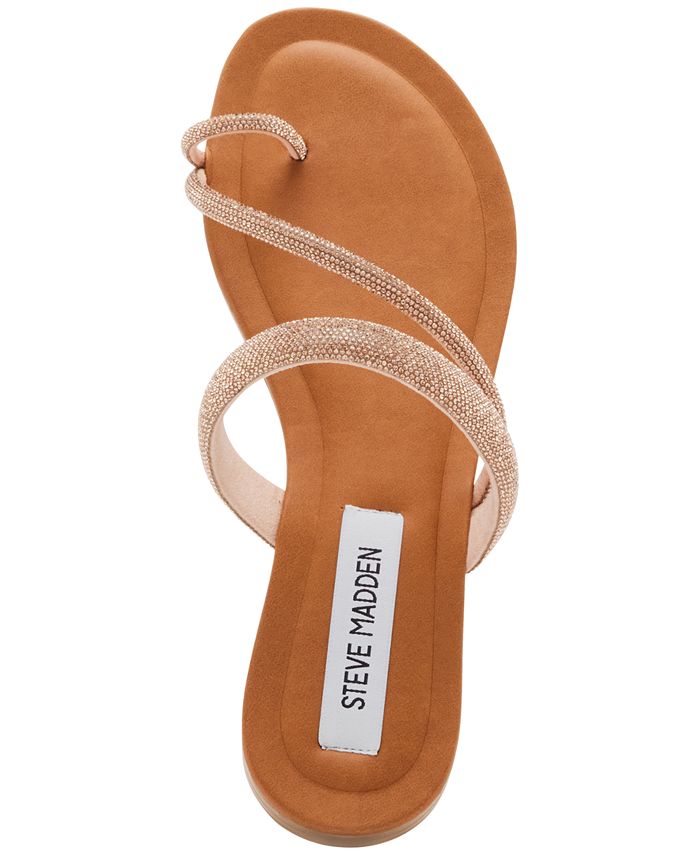 Steve Madden Women's Fiorra Rhinestone Toe-Ring Slide Sandals - Macy's
