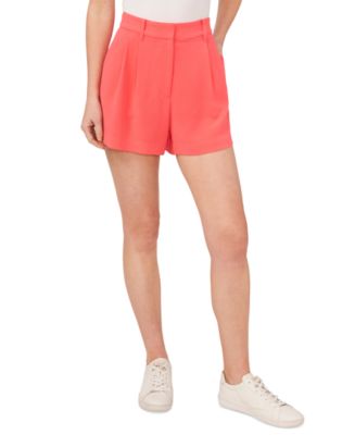 CeCe Women's Solid Pleated Side-Pocket Shorts - Macy's