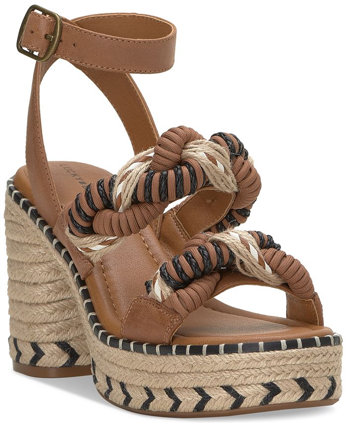 Lucky Brand Women's Jewelly Braided Ankle-Strap Espadrille Platform ...