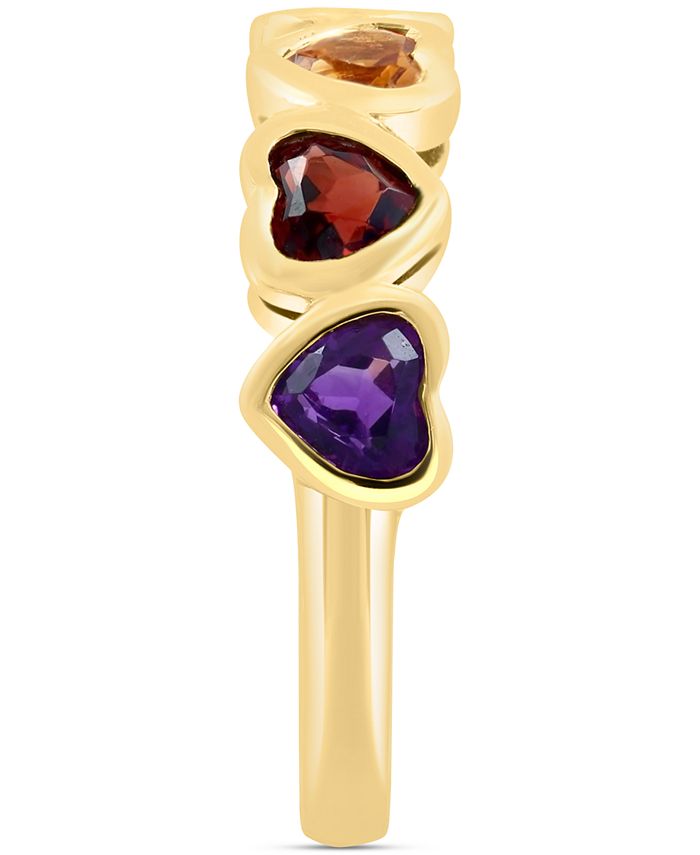 EFFY Collection EFFY® Multi-Gemstone Heart Bezel Ring (1-5/8 ct. t.w ...