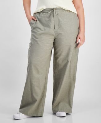 And Now This Trendy Plus Size Drawstring-Waist Cargo Pants - Macy's
