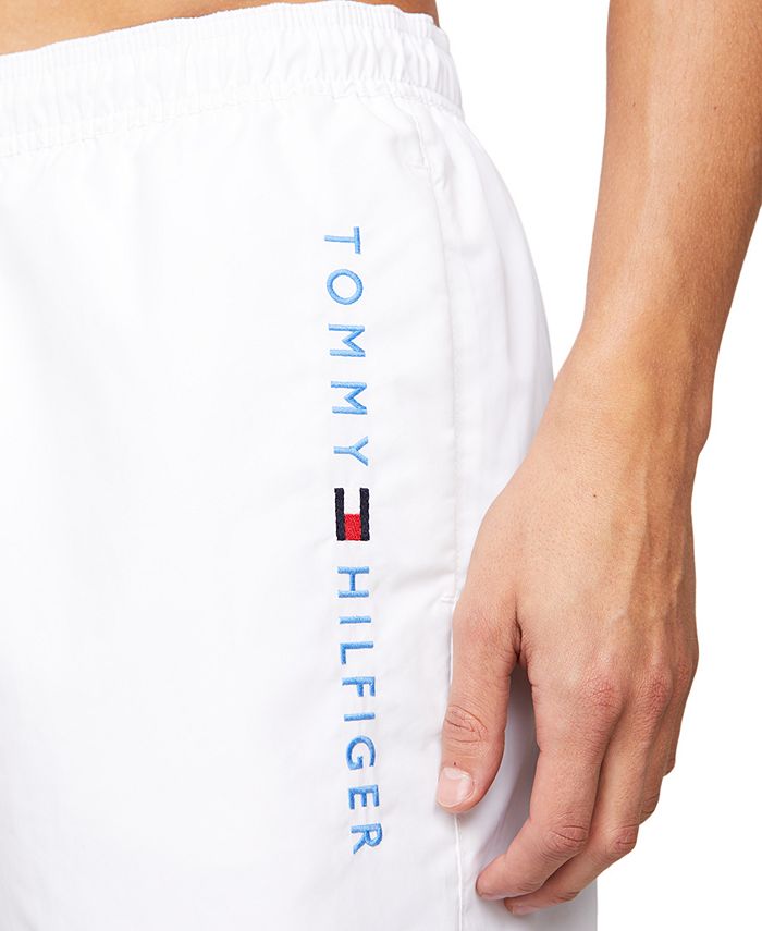 Tommy Hilfiger Men's Drawstring Logo 7" Swim Trunks - Macy's