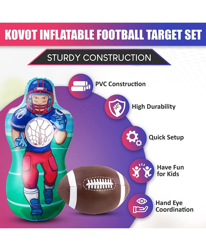 KOVOT Inflatable Football Target Set - Inflates to 5 Feet Tall! - Soft ...