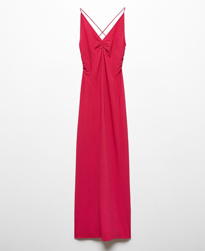 MANGO Women's Opening Detail Textured Dress - Macy's