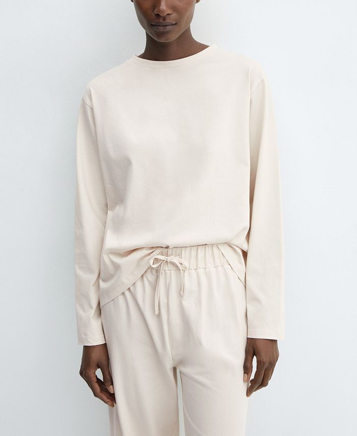 MANGO Women's Two-Piece Cotton Pajamas - Macy's
