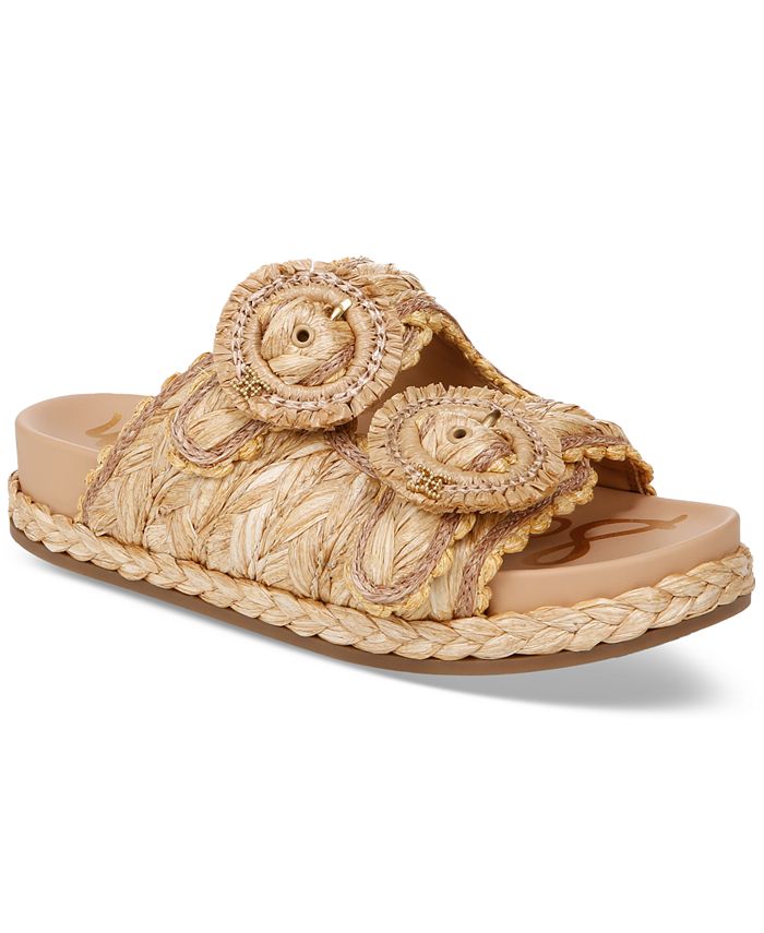 Sam Edelman Reina Woven Double Buckle Slide Sandals - Macy's