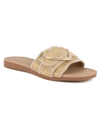 Juicy Couture Women's Zapphire Heart Buckle Slide Flat Sandals - Macy's