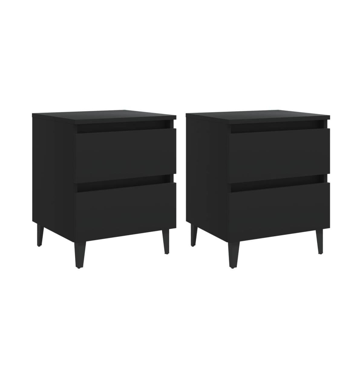 Click here for Bed Cabinets 2 pcs Black 15.7x13.8x19.7 Engineered... prices