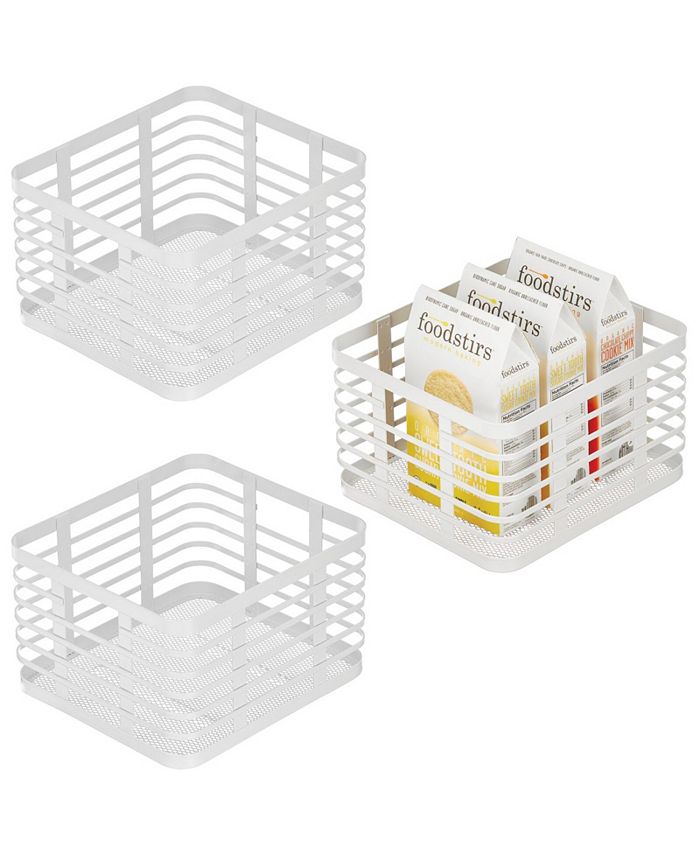 mDesign Small Metal Wire Organizer Basket for Kitchen, 3 Pack, Matte ...