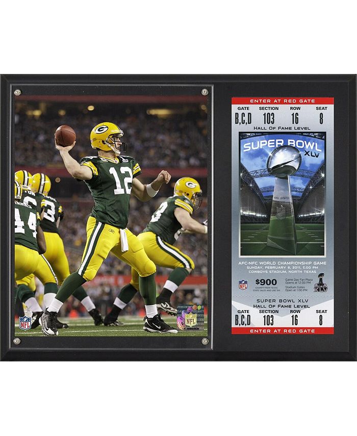 Fanatics Authentic Aaron Rodgers Green Bay Packers Super Bowl XLV 12 ...