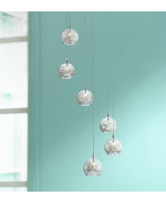 Possini Euro Design Wired Chrome Multi Light Pendant Chandelier 18 ...