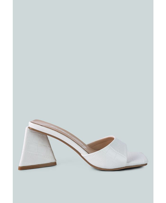 London Rag trinity croc pattern triangle heel sandals - Macy's