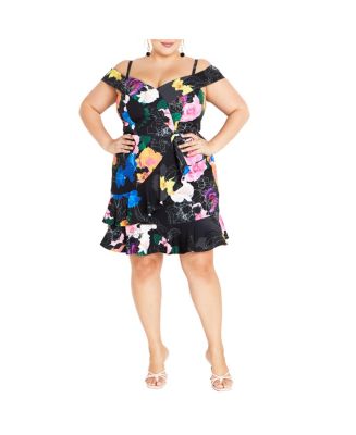 CITY CHIC Plus Size Raquel Print Mini Dress - Macy's