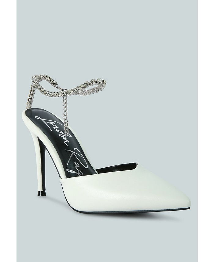 London Rag Joyce diamante embellished stiletto mule sandals - Macy's