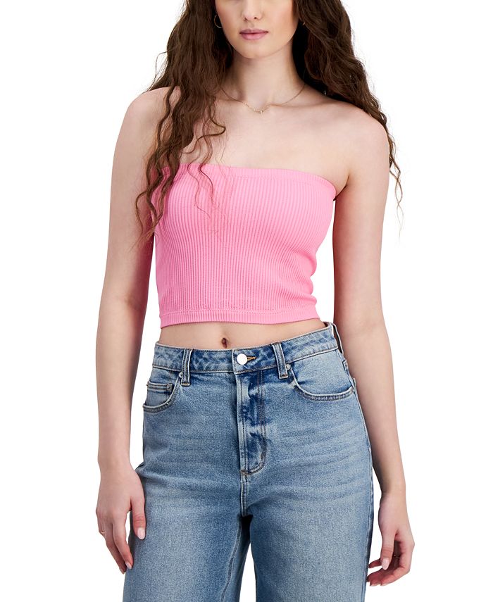 Hippie Rose Juniors' Seamless Cropped Tube Top - Macy's