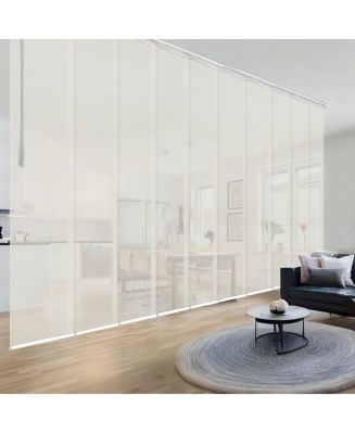 Dappled Ash Blind 10-Panel Double Rail Panel Track Extendable 120"-218 ...