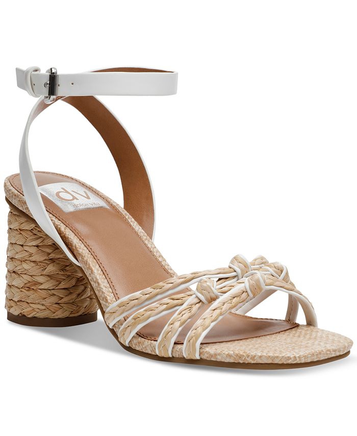 DV Dolce Vita Women's Fleetwood Knotted Raffia Block-Heel City Sandals ...