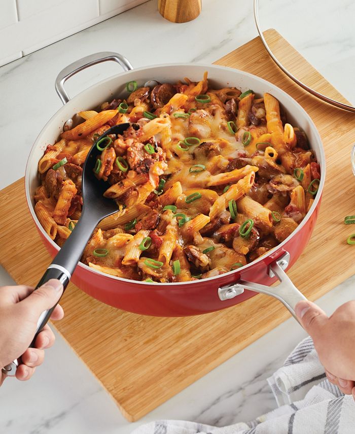 KitchenAid Hard Anodized Ceramic Nonstick 5 Quart Saute Pan with Lid ...