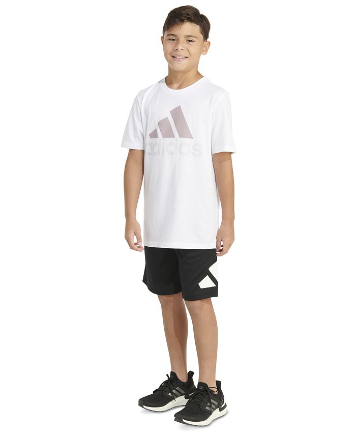 adidas Big Boys Short Sleeve Two-Color Logo T-Shirt - Macy's