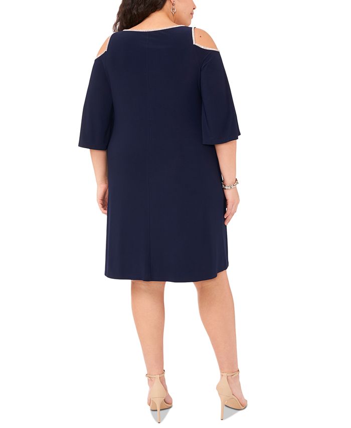 MSK Plus Size Embellished Cold-Shoulder Dress - Macy's