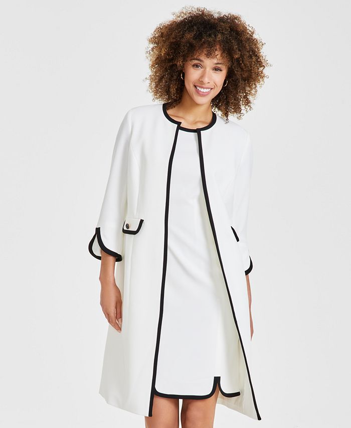 Kasper Women's Stretch-Crepe Open-Front Framed Topper - Macy's