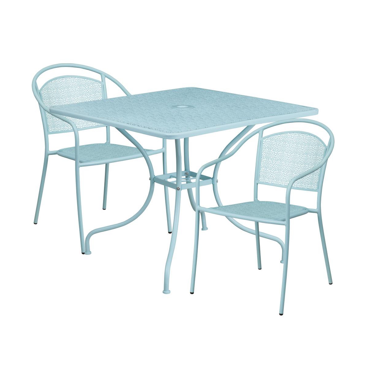 Click here for Commercial 35.5 Square Metal Garden Patio Table Se... prices