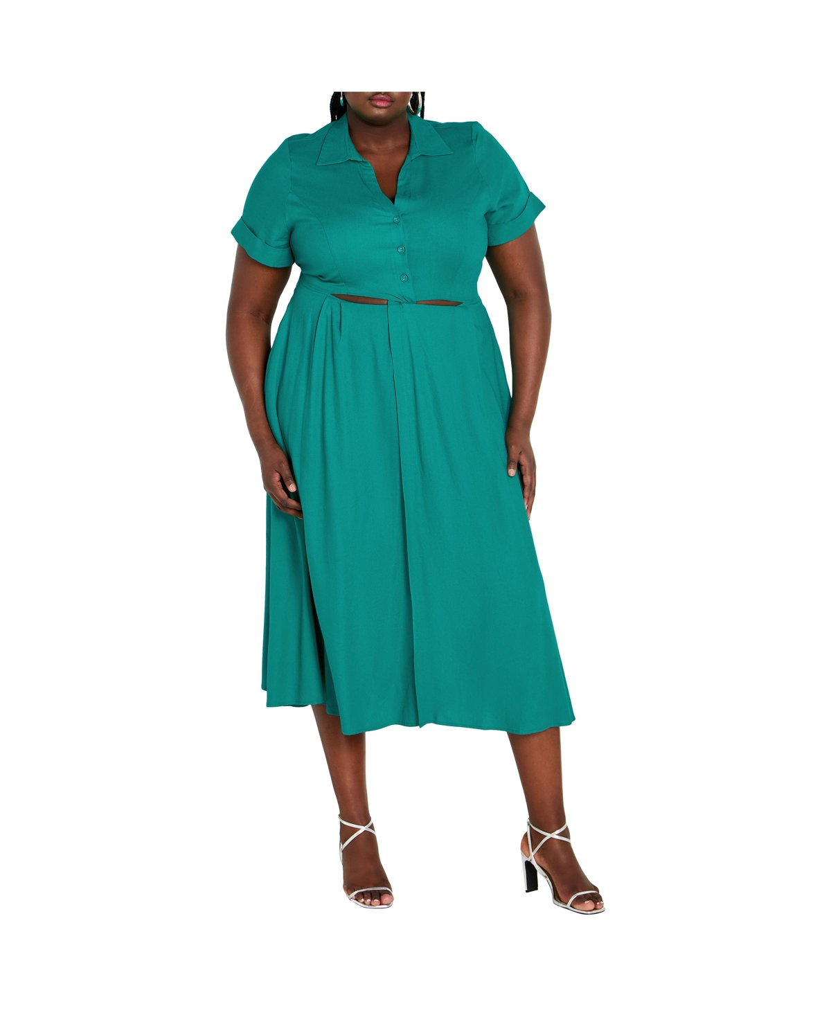 Click here for City Chic Plus Size Malia Collar Cut Out Shirt Dre... prices