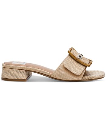 DV Dolce Vita Women's Niece Raffia Block-Heel Buckle Slide Sandals - Macy's