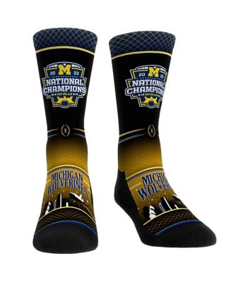 Men's and Women's Rock 'Em Socks Navy Michigan Wolverines College ...