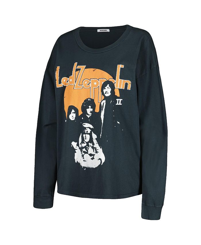 Daydreamer Women's Black Distressed Led Zeppelin Portrait Merch Long ...