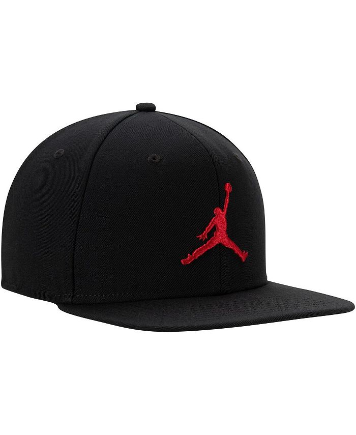 Jordan Men's Black Jumpman Pro Logo Snapback Adjustable Hat - Macy's