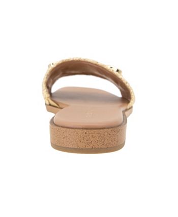 BCBGeneration Women's Lorma Raffia Slide Flat Sandals - Macy's