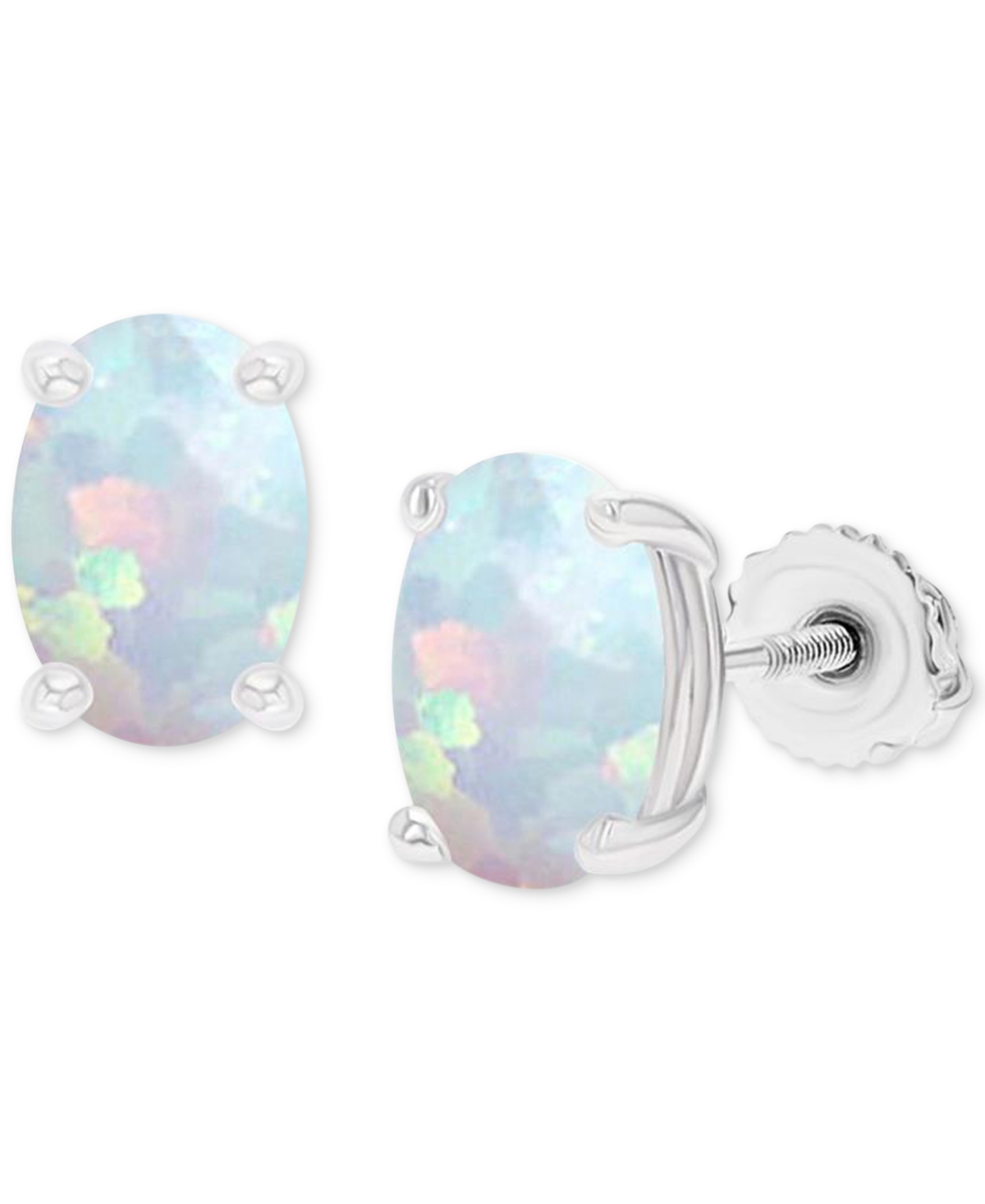 Click here for Lab-Grown Opal Screw Back Closure Stud Earrings (5... prices