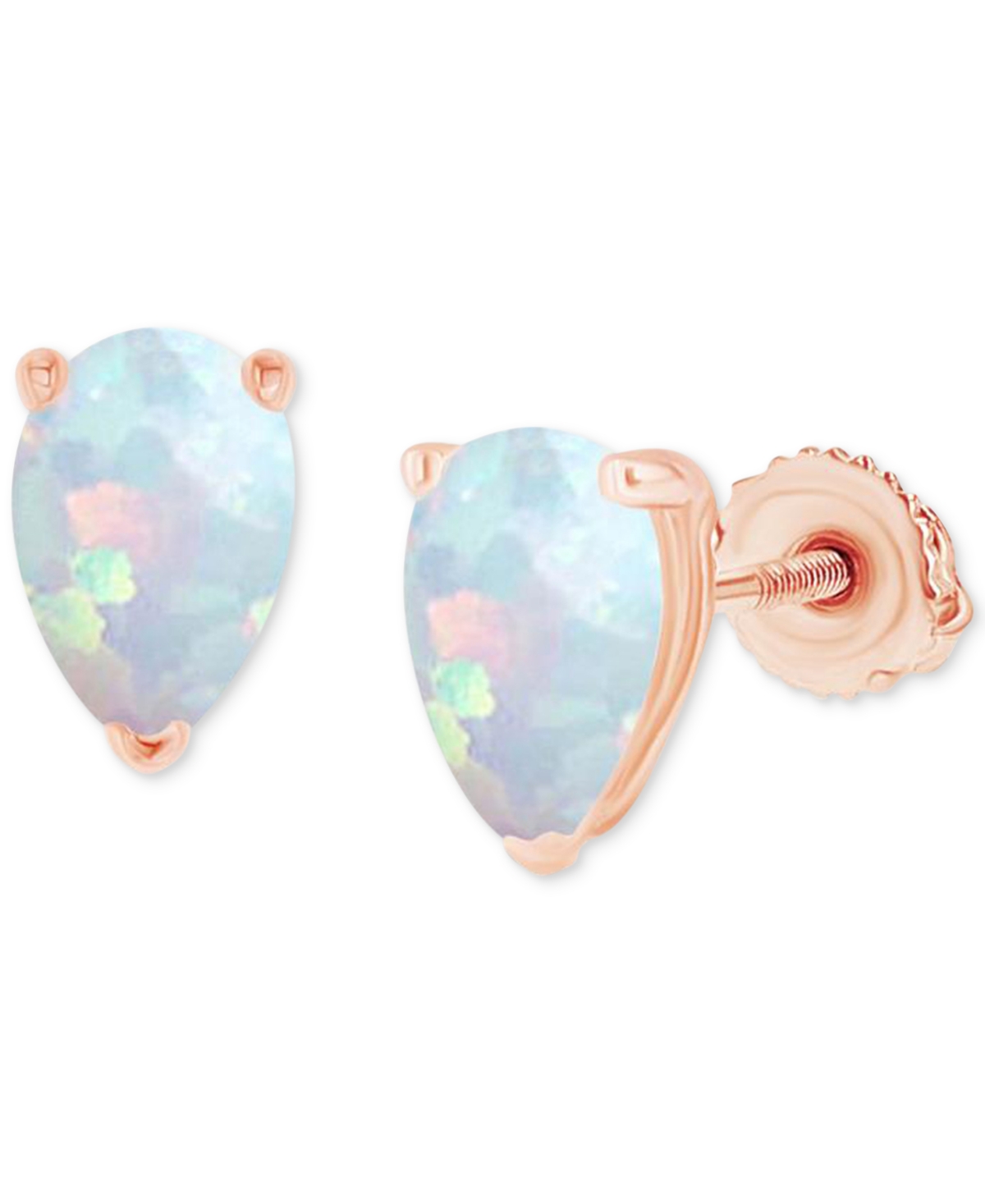 Click here for Lab-Grown Opal Pear-Shape Screw Back Stud Earrings... prices